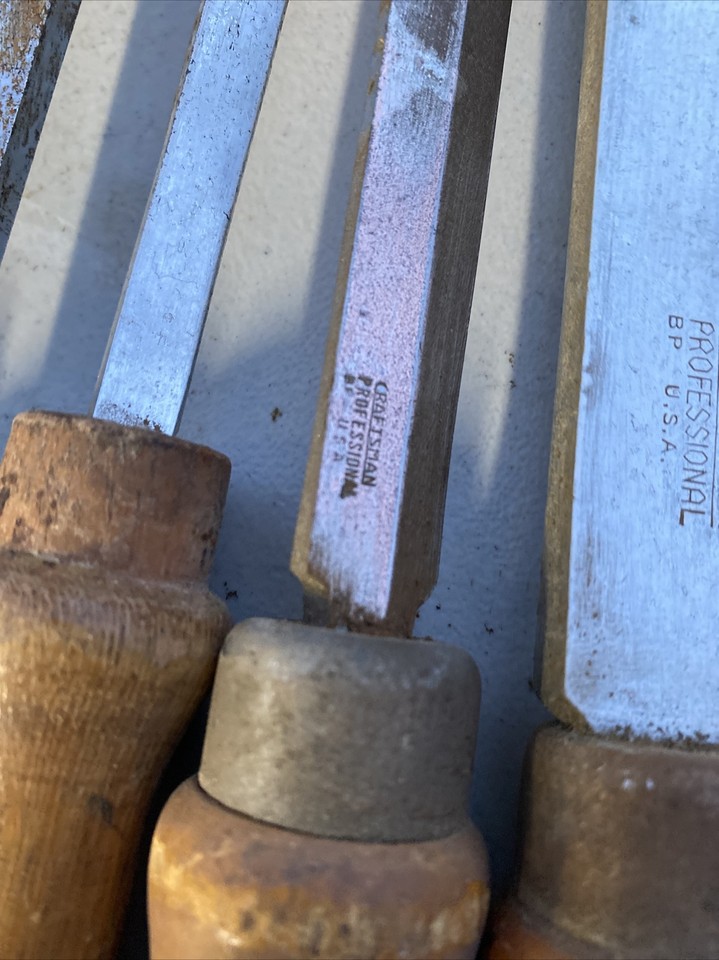 Vintage Craftsman 6 Pc USA High Speed Steel Lathe Wood Turning Chisel ...