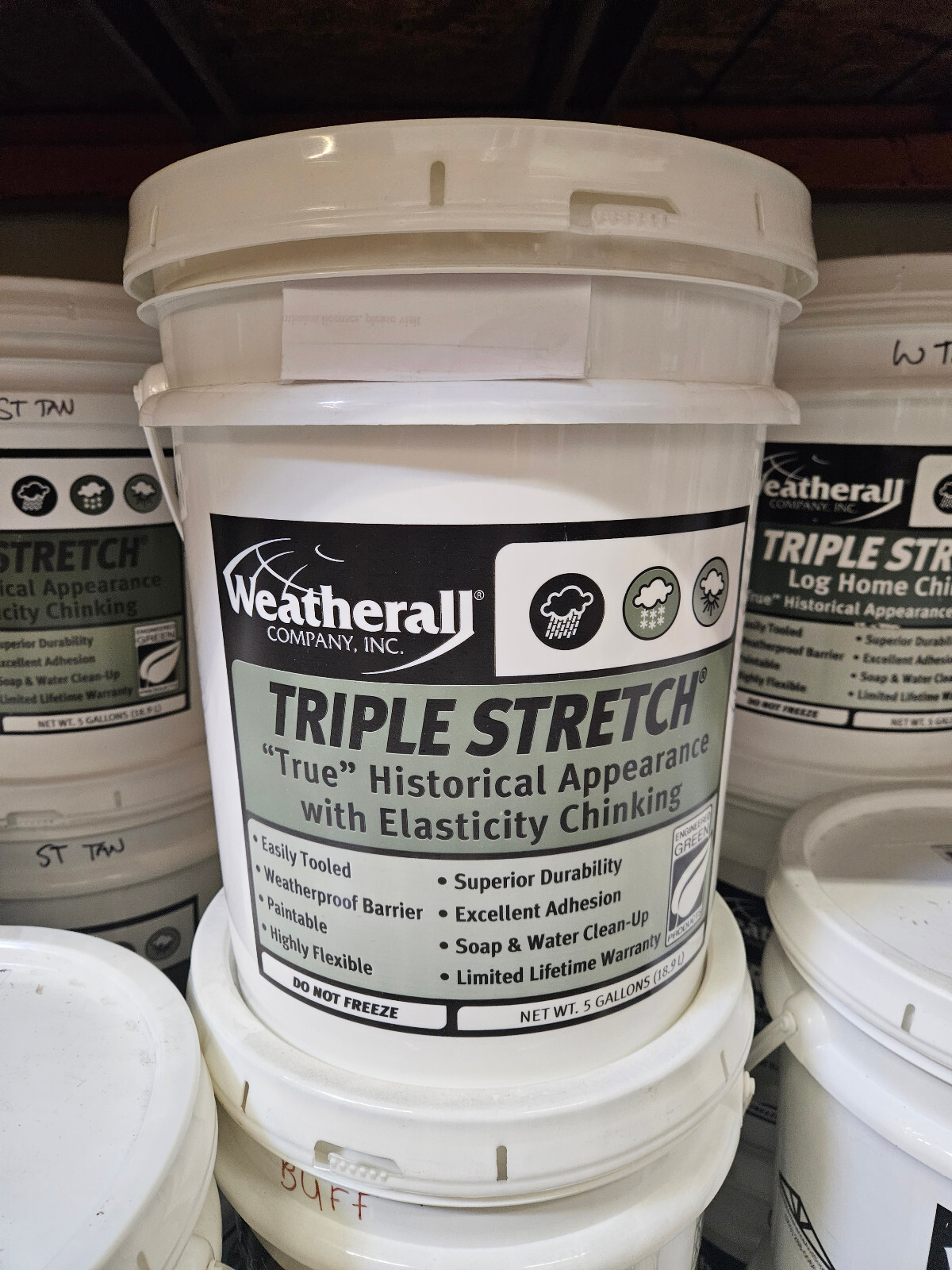 Weatherall Triple Stretch Log Home Chinking 5 Gallon Pail - Western Tan ...