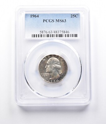 1964 Washington Quarter MS63 PCGS Beautifully Toned *7270 | eBay