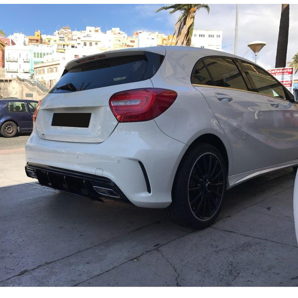 Rear Diffuser With Exhaust Tip for MERCEDES BENZ W176 A180 A200 A45 AMG ...