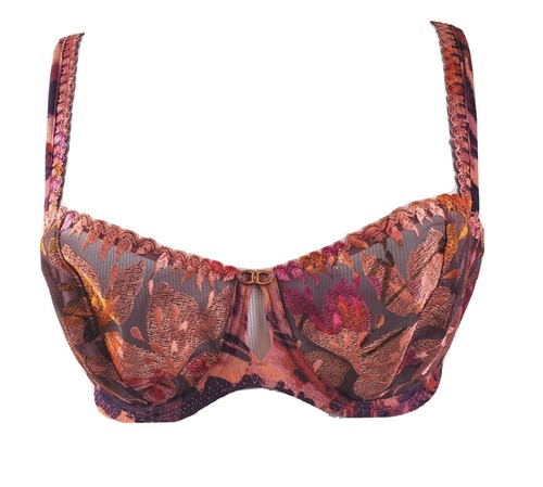 Aubade 34C Half Cup Bra Semi-Sheer Luxury Bras Balconette Floral ...