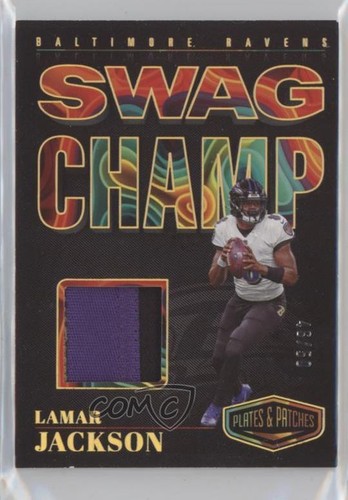 2023 Panini Plates & Patches Swag Champ Gold /50 Lamar Jackson #SC-LJ ...