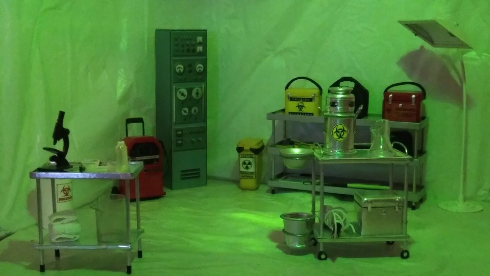 Dollhouse miniature handcrafted Medical lab bio hazard canister bucket ...