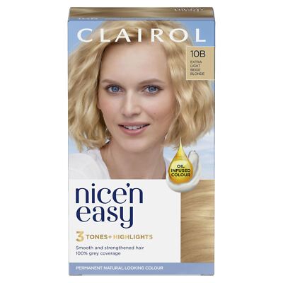 Clairol Nice n Easy Hair Dye Extra Light Beige Blonde 10B | eBay