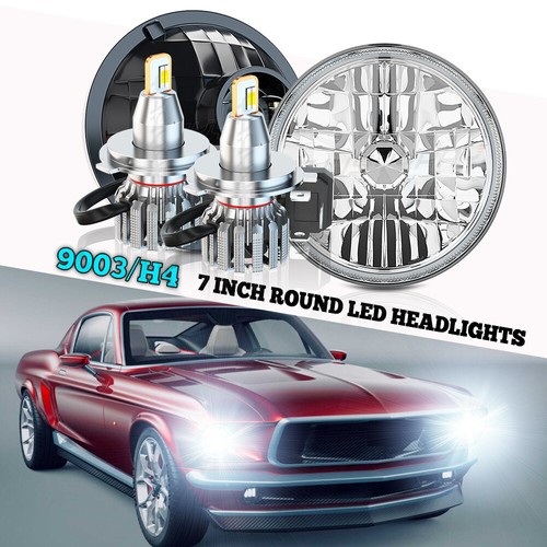 2x 7inch Round Led Headlight HI/Lo Beam for Chevrolet Chevy II/Nova ...