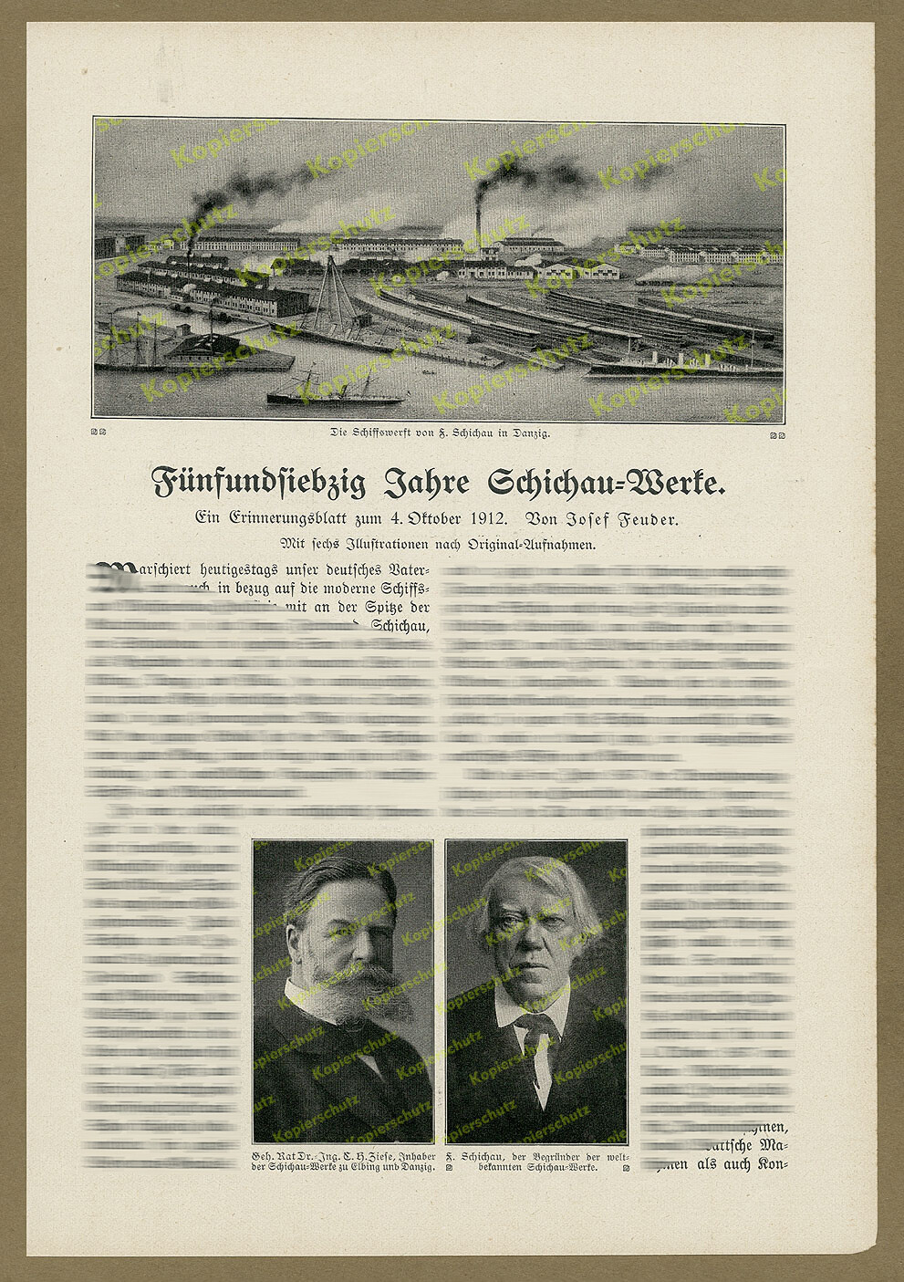 F. Schichau Schiffbau Werft Ziese Stahl Montan Danzig Gdańsk Elbing ...