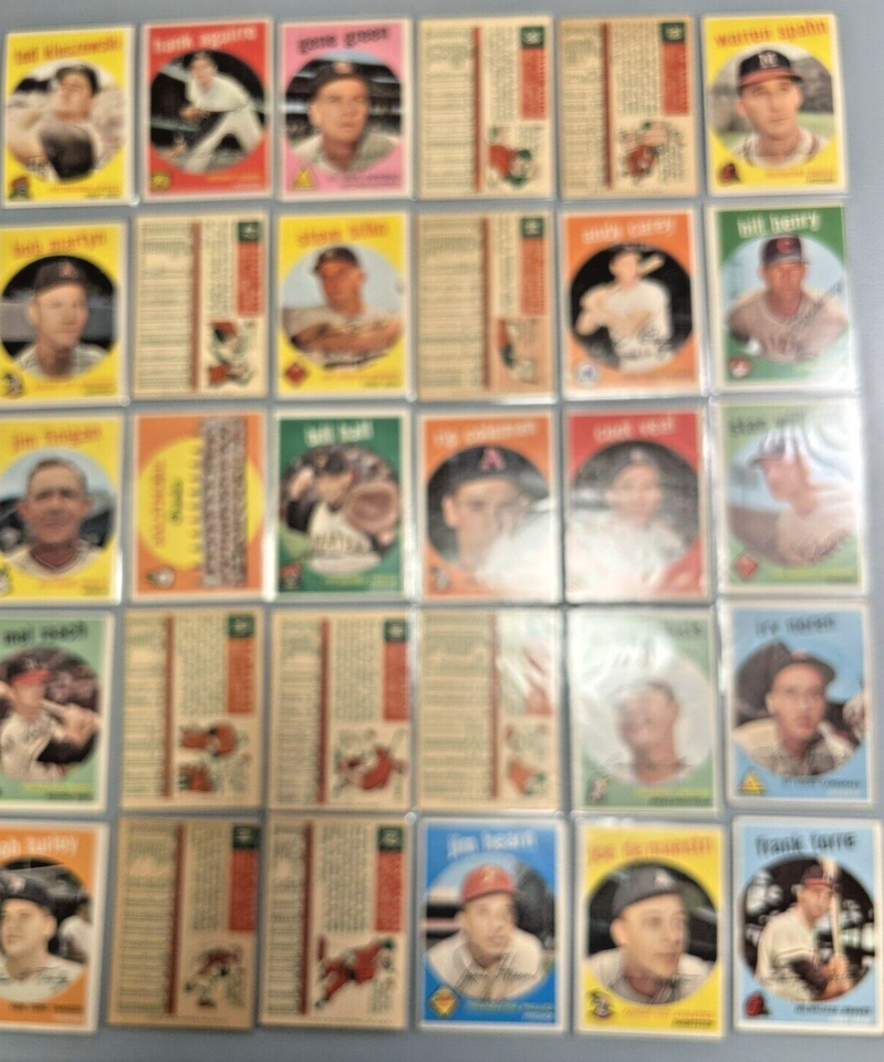 1959 Topps Baseball Card Complete Set 1-572 EX-MT Beautiful All cards ...