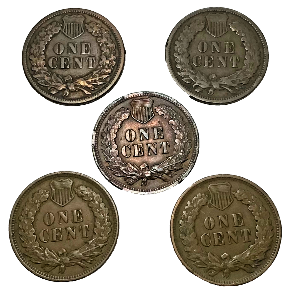 1882 1897 1901 1903 1904 USA US American Indian Head One Cent Coins # ...