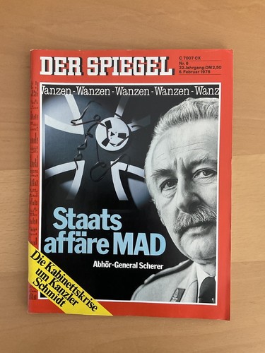 Der Spiegel 1978, Nr. 6 v. 6.2.1978 Staatsaffäre MAD Abhör-General ...
