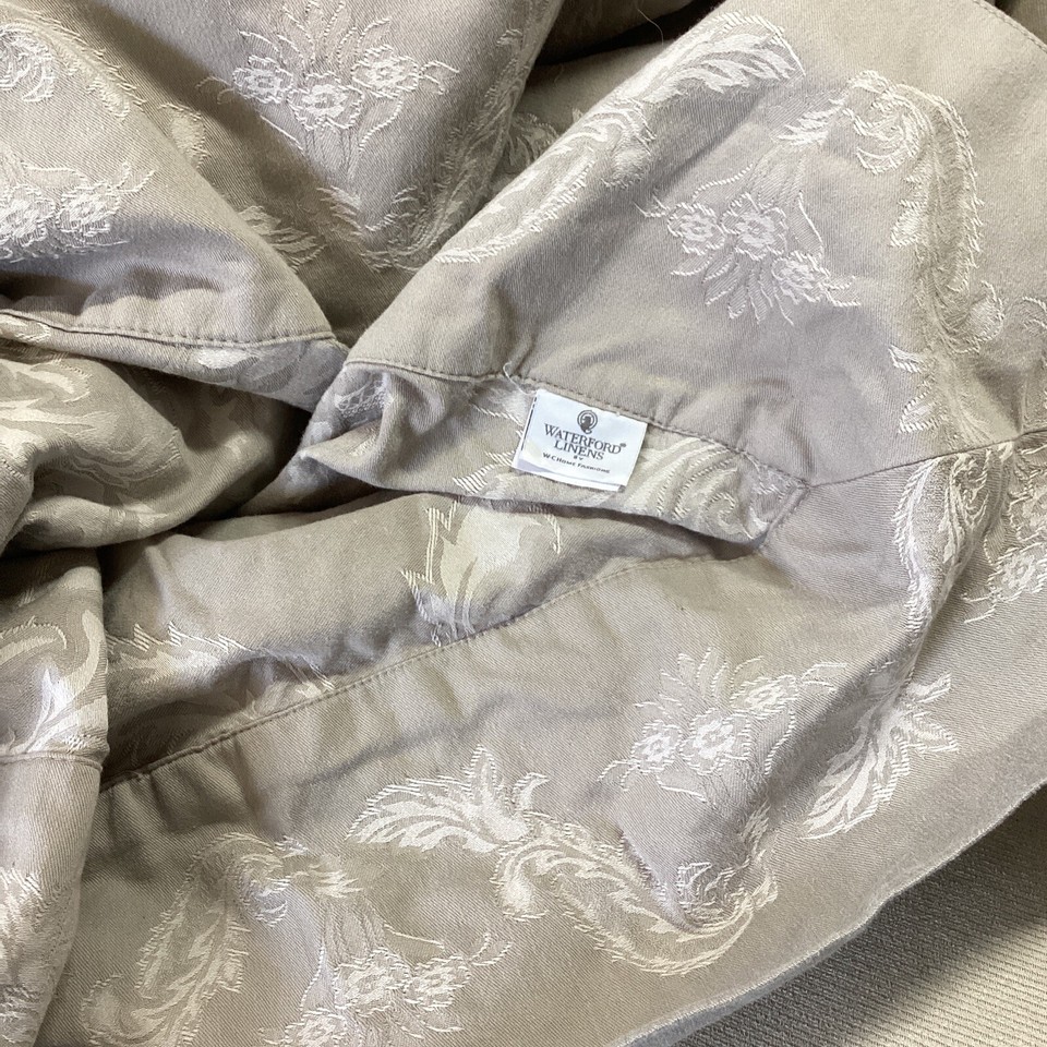 Waterford Linens Tablecloth beige Rectangle Cotton Blend 64x142" Damask ...