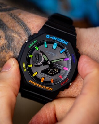 Casio G Shock Solar Black Rainbow, Casio Custom watch Casio G Shock Solar Black Rainbow, Casio Custom watch