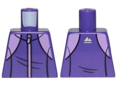 LEGO 973pb3546 Torso Tracksuit with Medium Lavender Zipper and White ...