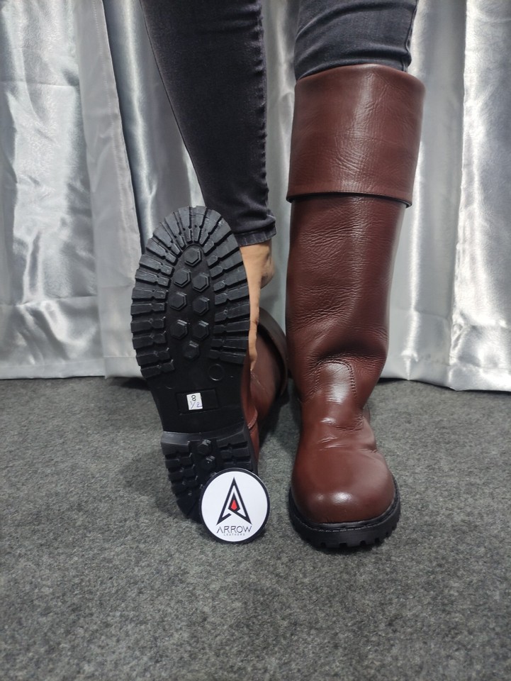 Revolutionary War Colonial Riding Leather Boot With Rubber Sole. Long ...