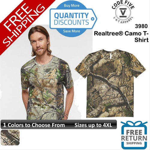 Code Five Men Realtree Camo Short Sleeve Ringspun Cotton T-shirt Up To ...