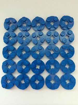 LEGO Blue 2x2 Round Plate With Axle Hole Pieces Bricks Part 4032 Lot Of ...