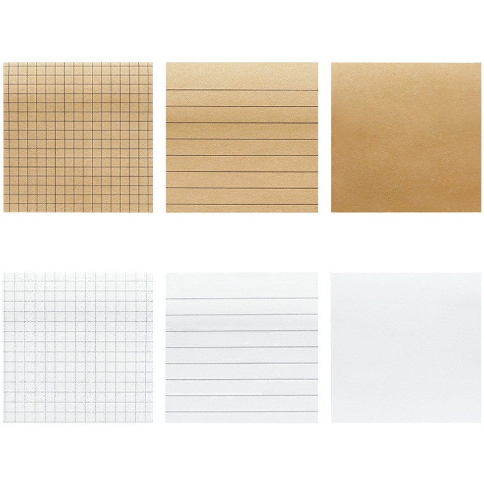 7pcs Simple Kraft Paper Horizontal Line Paper Note Creative Square ...