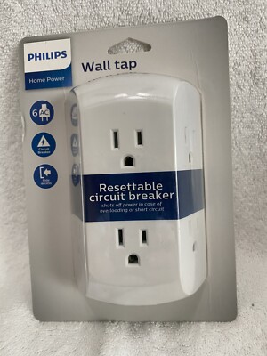 Phillips Wall Tap Resettable Circuit Breaker with 6 Plugs, NIB | eBay