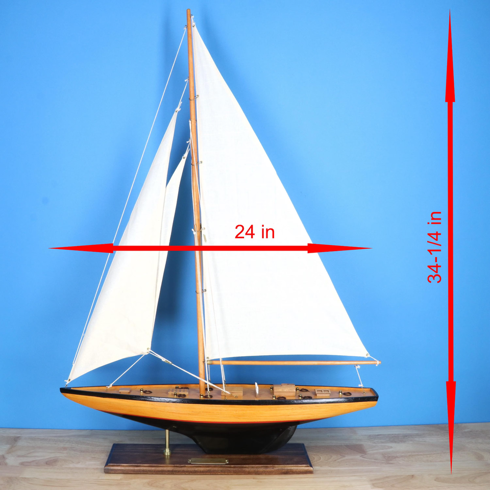 Personalized Handmade Wooden Sailboat 24" Long Wooden Model Sailing ...