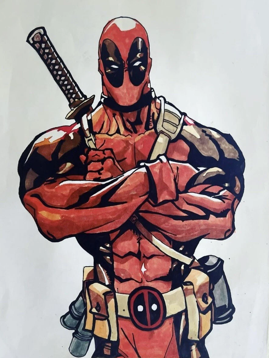 Deadpool Drawing Colored