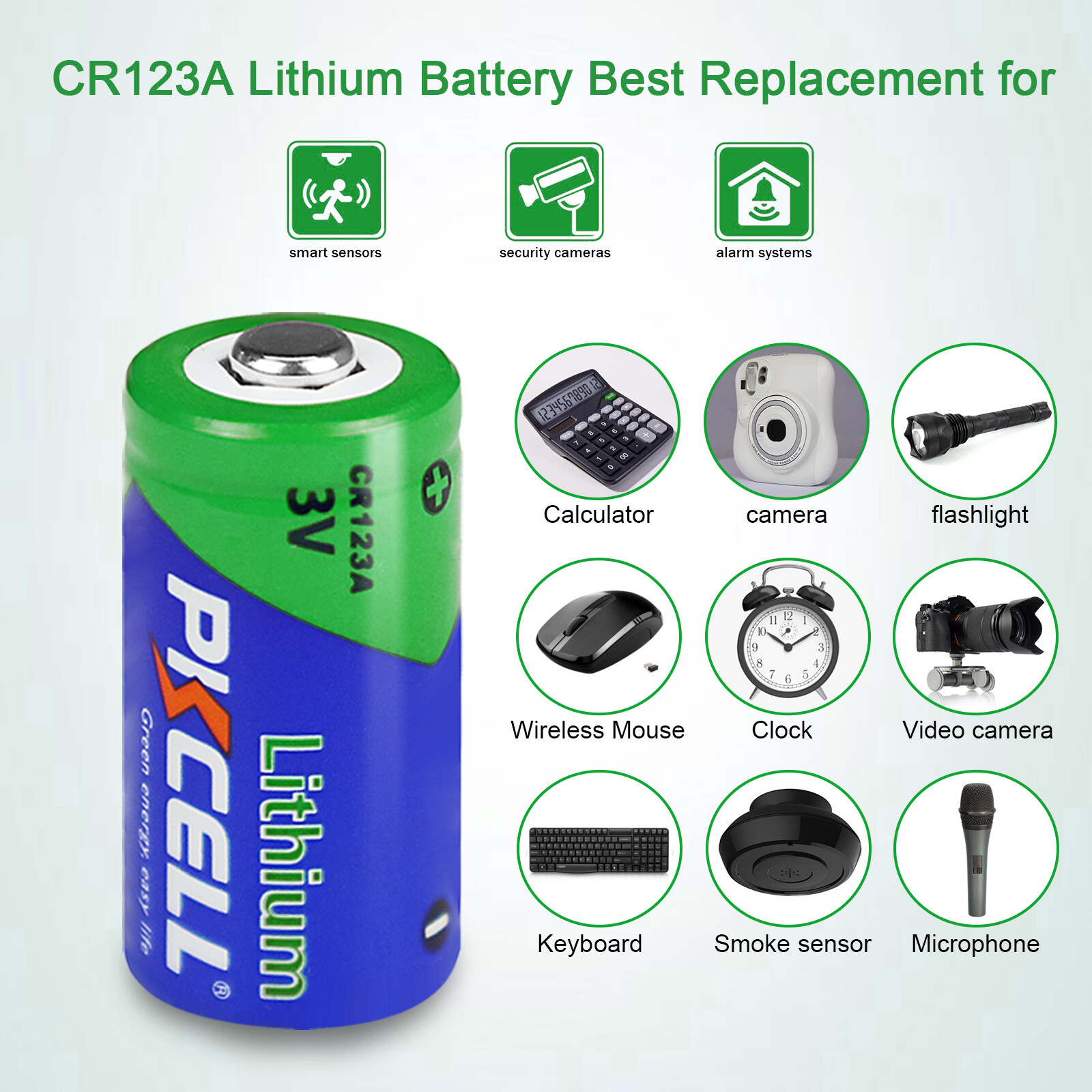 10x CR123A 5018LC 16340 CR17345 3V Lithium Battery for Security Camera ...