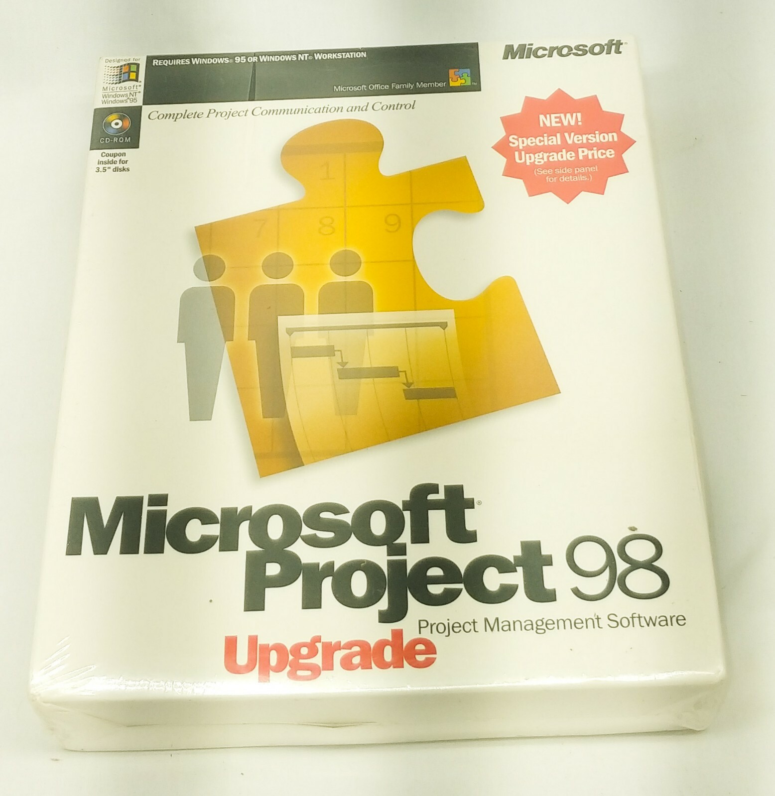 New Sealed Microsoft Project 98 Project Management Software Upgrade | eBay