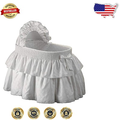 Soft Cotton Blend Bassinet Bedding Set in White - Fits Most Standard ...