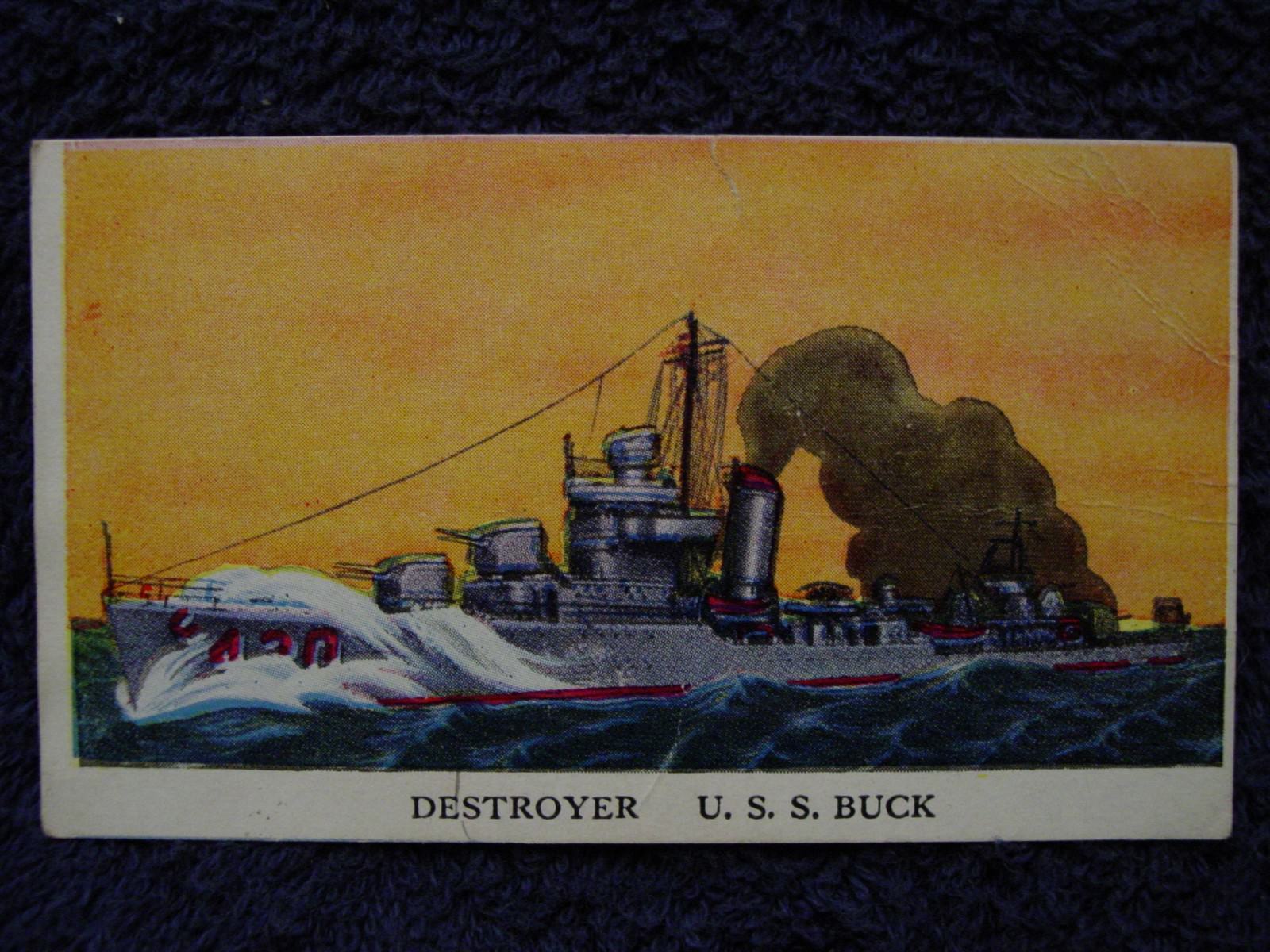 Rare 1942 USS BUCK DD420 Destroyer Cameron Sales TRADING CARD US Navy ...