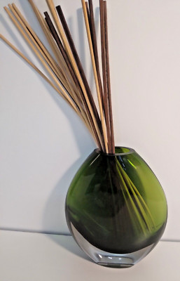 Pretty Partylite Rainforest Renewal Art glass Vase Reed Diffuser 6 ...