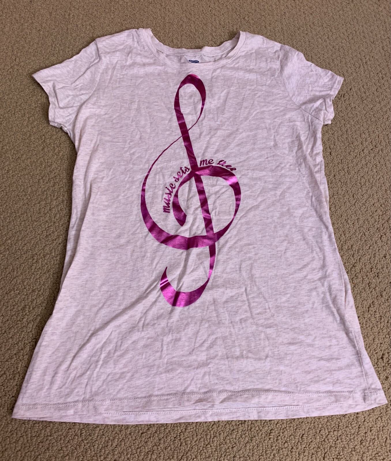 Girls Old Navy Treble Clef Music Tee - Size 16 | eBay