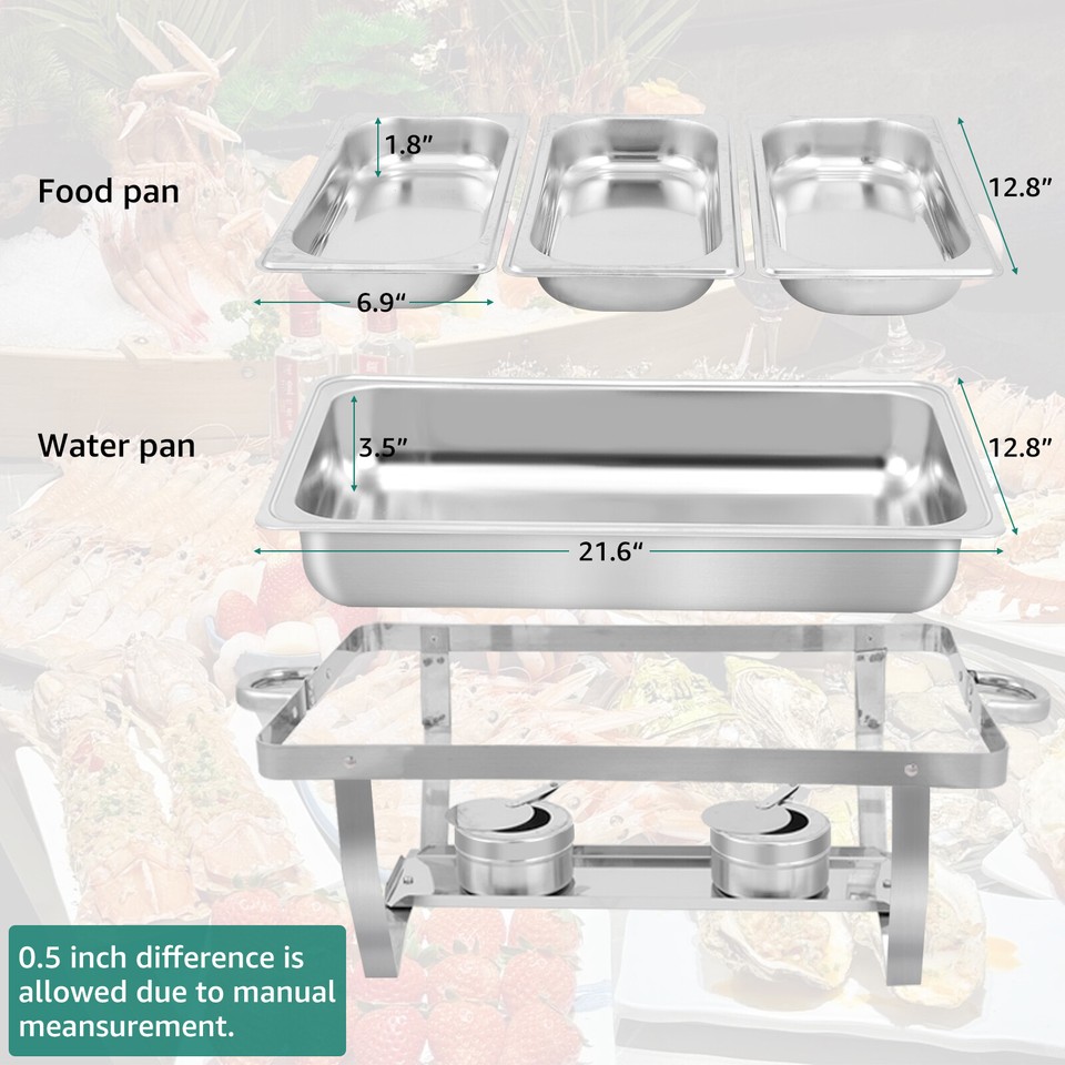 Stainless Steel Food Warmers for Parties Chafing Dishes 2Pack Buffet ...