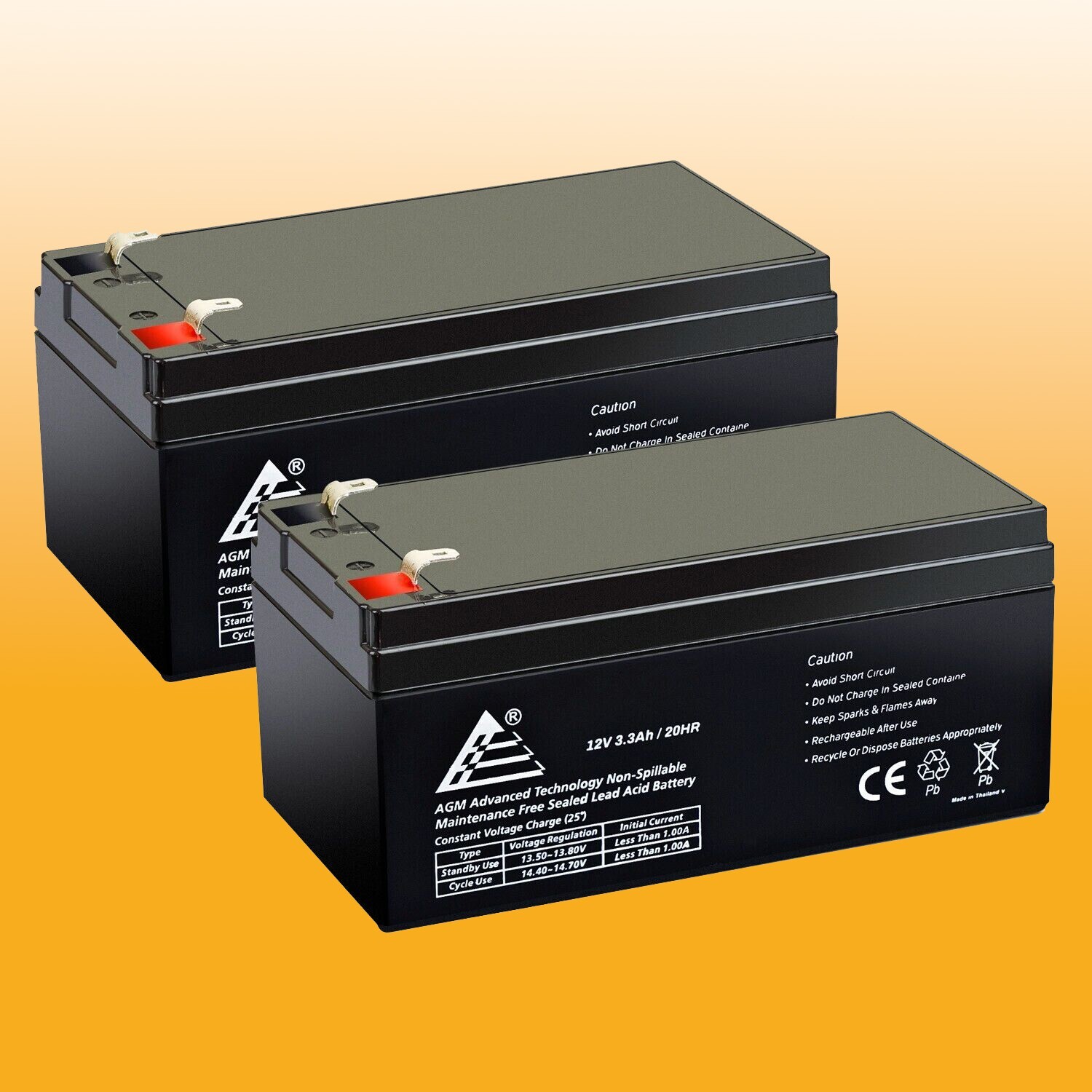 2 Pack RBC35 WP3-12 Replacement Battery 12V 3.3Ah replaces 3.5AH for ...