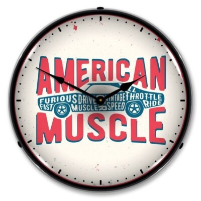 American Muscle 14" Retro Double Bubble Clock AG20111175 | eBay