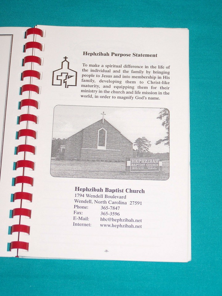 WENDELL NC HEPZIBAH BAPTIST CHURCH COOKBOOK 2003 Bread of Life North ...
