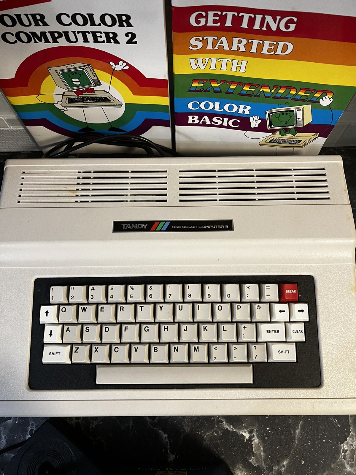 Vintage Tandy Radio Shack 64k Color Computer 2 Books Controllers Games ...