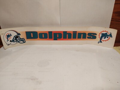 Miami Dolphins Window Cling Decal 2-3/8" x 15-1/2" Show Your Support ...