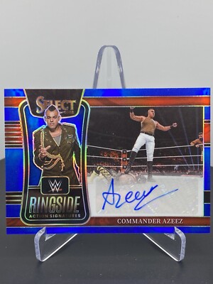 2022 Panini Select Commander Azeez Autograph/49 Blue WWE Raw Ringside ...