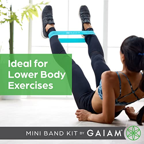 Gaiam Restore Mini Band Kit, Set of 3, Light, Medium, Heavy Lower Body ...