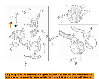 FORD OEM Water Pump-Outlet Tube Bolt W503280S437 | eBay