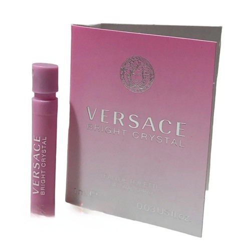 2 - VERSACE BRIGHT CRYSTAL EDT for Women 0.03 oz CARDED SAMPLE VIALS ...
