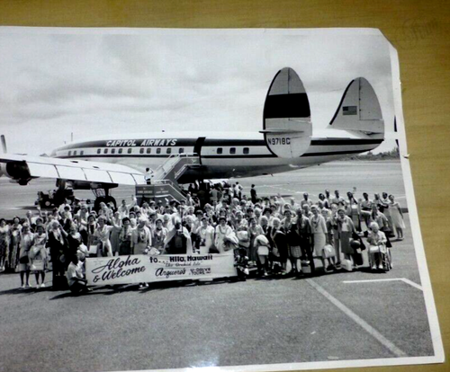 VINTAGE REAL PHOTO LOCKHEED CONSTELLATION CAPITOL AIRWAYS HILO HAWAII ...