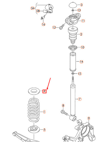 AUDI A1 MK1 Rear Coil Spring Upper Underlay 1K0512149B OEM | eBay