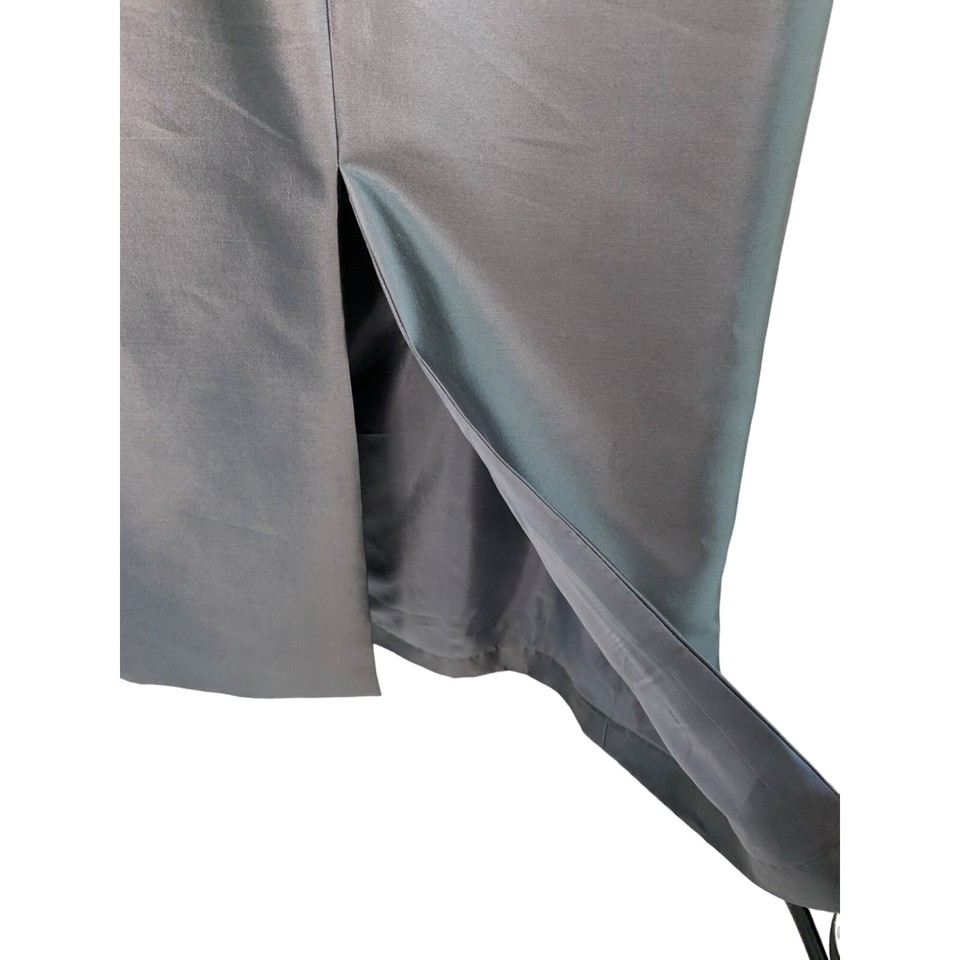 VTG Kleinfeld Formal 2 Piece Mother Bride Satin Maxi + Jacket Gray Size ...