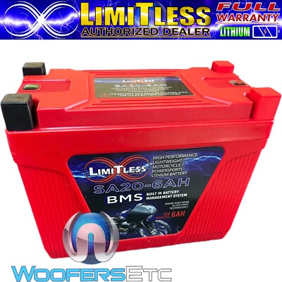 LIMITLESS LITHIUM SA20-6AH 20 CASE SHAKE AWAKE MOTORCYCLE POWER SPORTS ...