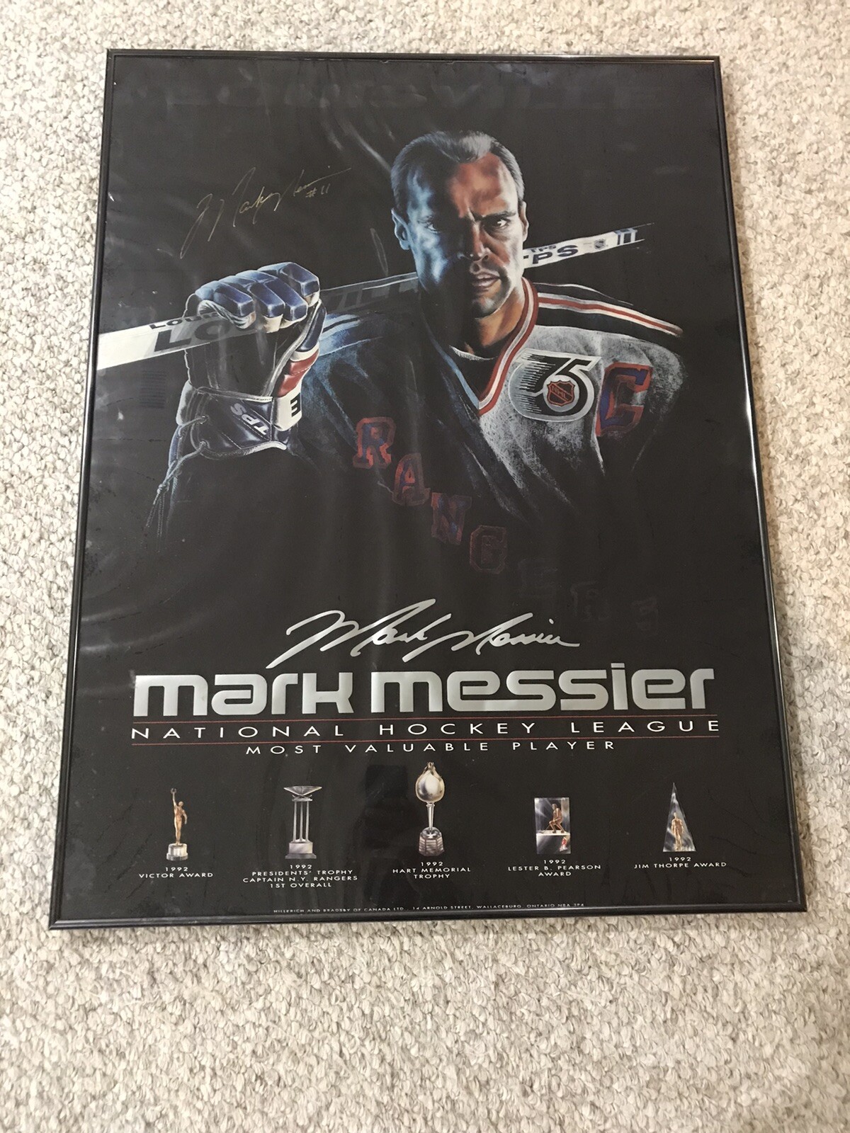 Mark Messier MVP Autographed Framed Louisville Poster Artwork Signed ...