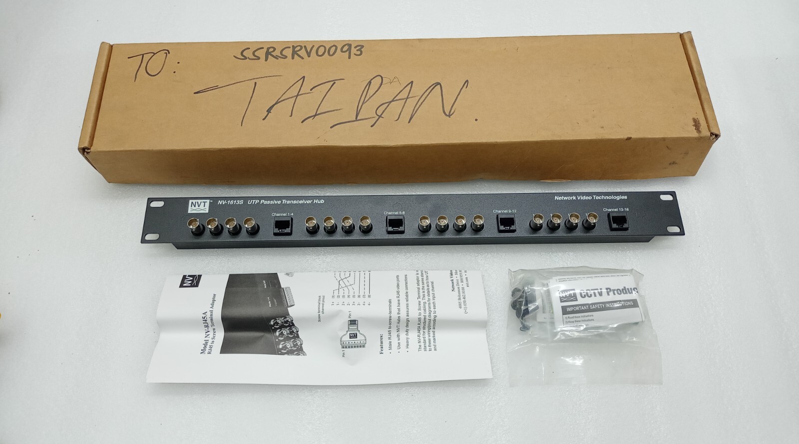 Network Video Technologies NV-1613S 16-Channel UTP Passive Transceiver ...