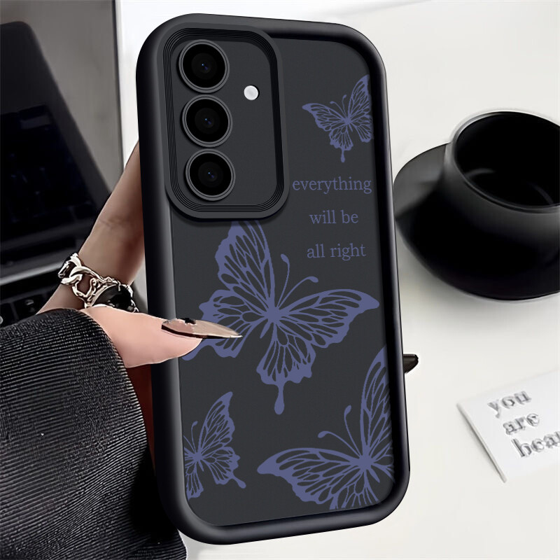 Case For Samsung S24 S23 Ultra S22 A55 A15 A14 A54 Silicone Butterfly ...