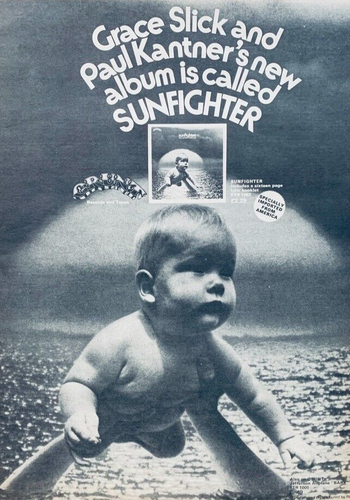 JEFFERSON AIRPLANE 1971 POSTER ADVERT SUNFIGHTER Grace Slick Paul ...