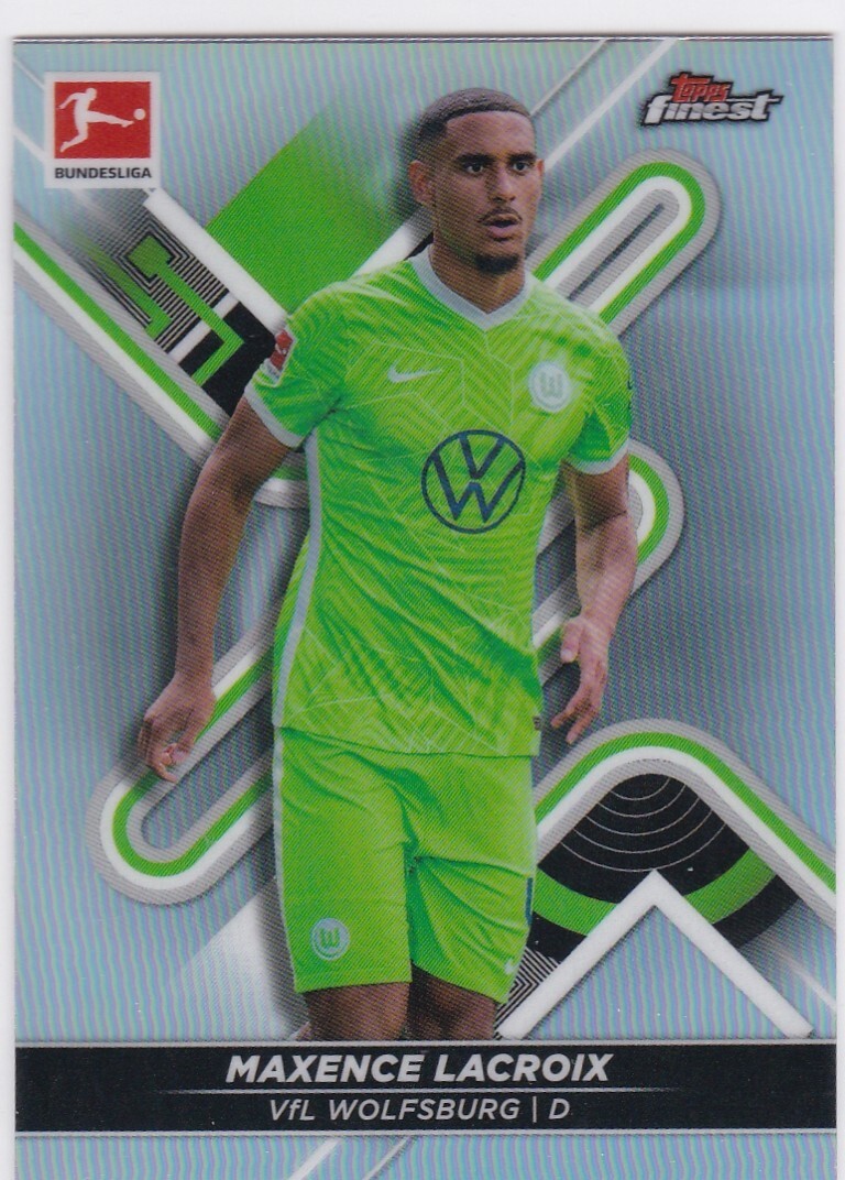 2021-22 Topps Finest Bundesliga MAXENCE LACROIX Wolfsburg Refractor #148 | eBay