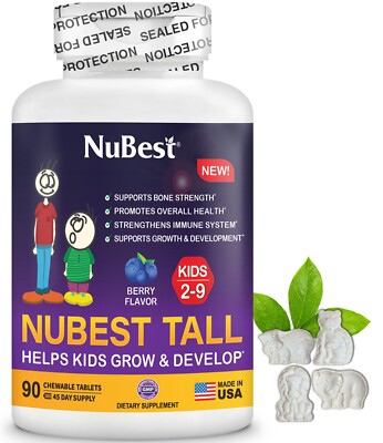 NuBest Tall Kids 90 Chewable Tablets, Boost Optimal Bone Growth for ...