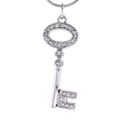 Sterling Silver Jeweled Key Pendant w/ Cubic Zirconia Stones | eBay